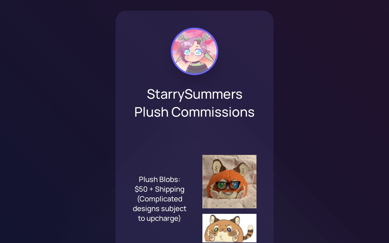 StarrySummers Plush Commissions